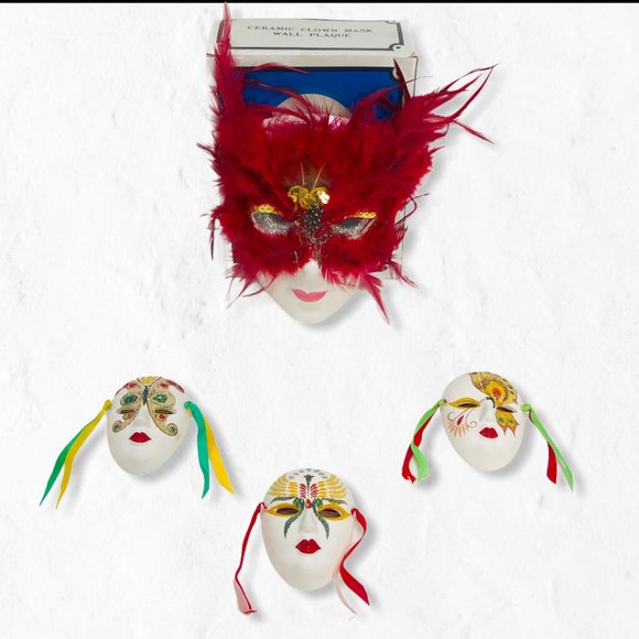 Accents | 4 Ceramic Decorated Xsmed Masks | Poshmark